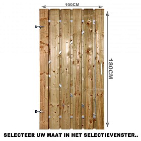 Vuren poort 180x100cm met stalen frame universeel (incl verstelbare ...