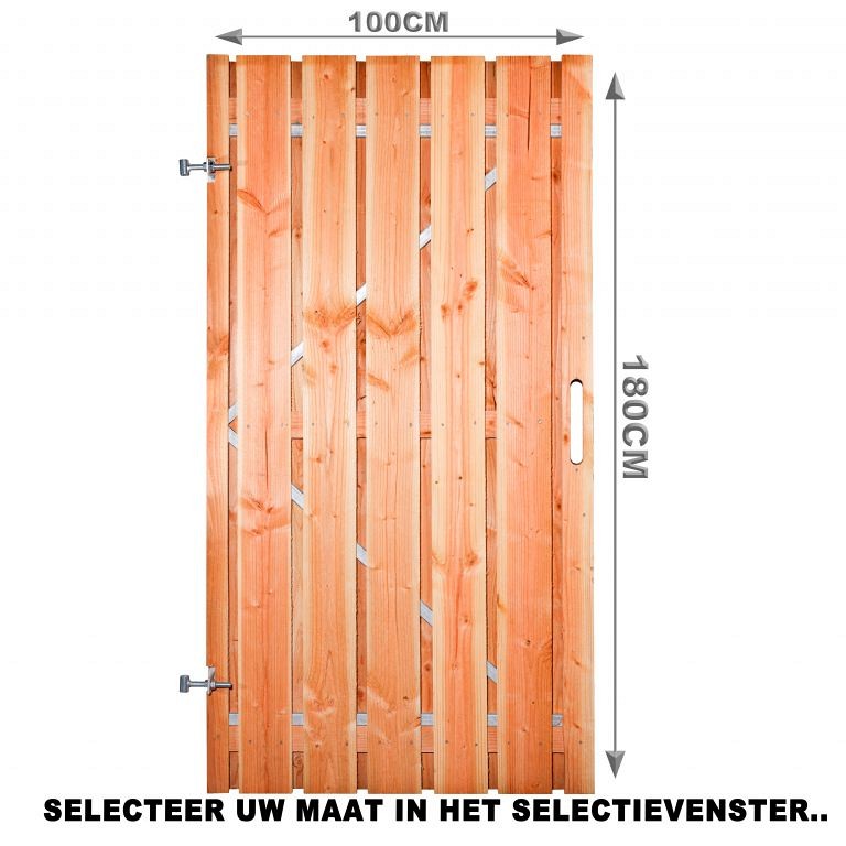 Douglas fijnbezaagd 180x100 poort met stalen frame universeel (incl ...